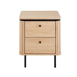 NACHTTISCH mit 2 Schubladen und seitlichem Rillen-Effekt H55 cm malaga 48/55/40 cm