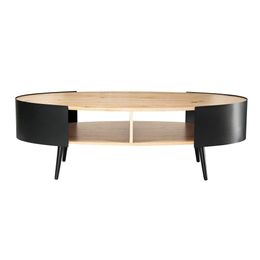 COUCHTISCH mit schwarzen Metallseiten 120/60/39 cm