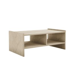 COUCHTISCH mit 2 offenen f&auml;chern, travertin-dekor - pera 90/50/35 cm