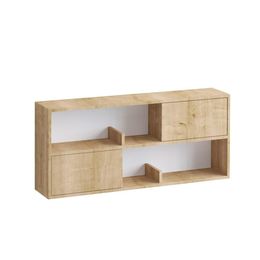 H&Auml;NGEREGAL mit 2 T&uuml;ren und 2 offenen F&auml;chern Holzdekor Eiche lya 120/22/50 cm