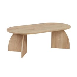 COUCHTISCH mit ovaler Tischplatte und geschwungenen Beinen 120/60/40 cm