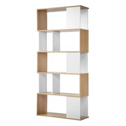 B&Uuml;CHERREGAL in Wei&szlig;- und Eichendekor - H173,5 cm