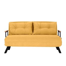 SCHLAFSOFA f&uuml;r 2 Personen mit Stoffbezug und Metallf&uuml;&szlig;en 133/50/41 cm
