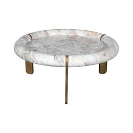 Signature COUCHTISCH GROSS marmor metall 80/80/35 cm