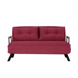 SCHLAFSOFA f&uuml;r 2 Personen mit Stoffbezug und Metallf&uuml;&szlig;en 133/50/41 cm