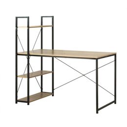 SCHREIBTISCH L120cm mit 4 Regalen im Industrial-Stil