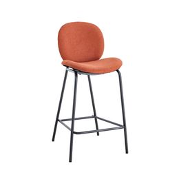 BARHOCKER (Set aus 2) aus Stoff mit schwarzen Metallbeinen - cori 43/54/66 cm