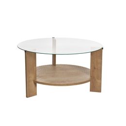 COUCHTISCH mit 2 Platten, davon eine aus geh&auml;rtetem Glas 75/75/40 cm