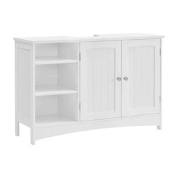 WASCHBECKENUNTERSCHRANK Wei&szlig; 2 T&uuml;ren 3 Nischen - L90 cm