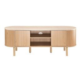 TV-M&Ouml;BEL 2 T&uuml;ren mit Travertin-Dekorplatte B140 cm - HELIOS