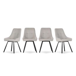 ST&Uuml;HLE 4er-Set aus Stoff mit Metallbeinen 59/85,5/51,5 cm