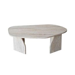 COUCHTISCH mit organisch geformter Tischplatte und breiten Beinen 100/60/35 cm