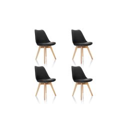 hjh OFFICE Schalenstuhl 4er Pack SCANDI Kunststoff ohne Armlehnen
