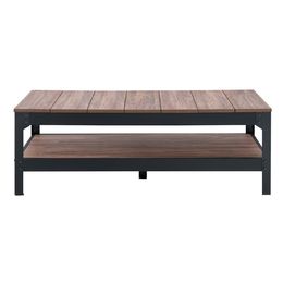 COUCHTISCH aus schwarzem Metall und Holz - L117cm