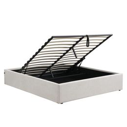 BETT mit Bettkasten 160 x 200 cm aus meliertem Stoff 170/36,50/214 cm