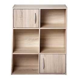 AUFBEWAHRUNGSREGAL 6 F&auml;cher mit 2 T&uuml;ren - L61,5 cm