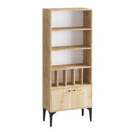 REGAL B&uuml;cherregal 8 Regale 2 T&uuml;ren Eiche Saphir Dekor H175 cm - Pollux