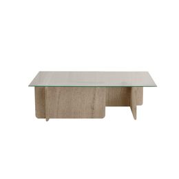 COUCHTISCH mit Tischplatte aus geh&auml;rtetem Glas 105/65/30 cm