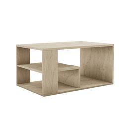 COUCHTISCH mit regalb&ouml;den, travertin-dekor - eros 80/40/50 cm