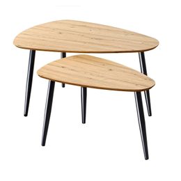 TISCH ineinander 2er-Set mit Metallbeinen 80/60/42 cm