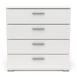 KOMMODE mit 4 Schubladen in Mattwei&szlig; - L 79,7 cm