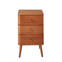 NACHTTISCH mit 3 Schubladen und abgerundeten Kantenfronten 35/71/42 cm