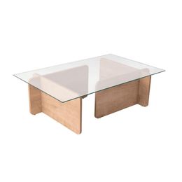 COUCHTISCH mit Tischplatte aus geh&auml;rtetem Glas 105/65/30 cm