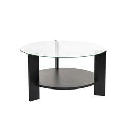 COUCHTISCH mit 2 Platten, davon eine aus geh&auml;rtetem Glas 75/75/40 cm