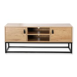 TV-M&Ouml;BEL Eiche Dekor 2 T&uuml;ren und zentrale Ablage - L120 cm