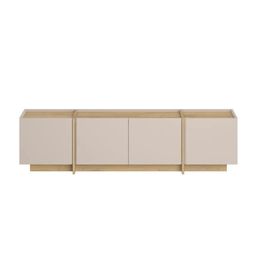 TV-M&Ouml;BEL mit 4 T&uuml;ren in Kaschmir- und Eiche-dekor 180/35/46 cm