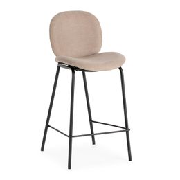 BARHOCKER (Set aus 2) aus Stoff mit schwarzen Metallbeinen - cori 43/54/66 cm