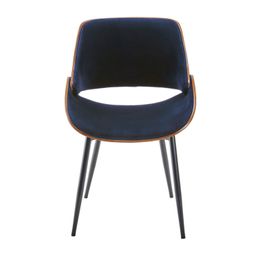 Signature STUHL in Nussbaumoptik mit Sitzfl&auml;che aus Velours - Mannix