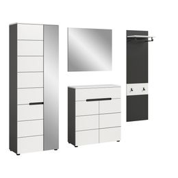 Garderobe CANU 4-teilig Grau, Wei&szlig;