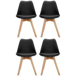 Stuhl-Set Scandi 4er-Set Schwarz