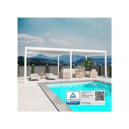 Weide Deluxe Pergola Voll Aluminium freistehend 3,6 x 7,2 M Lamellendach wei&szlig;?