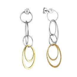 Celesta Silber Ohrringe Silber 925 zweifarbig glanz / diamantiert 60mm lang