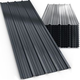 Gardebruk Trapezblech 12er Set Anthrazit 129x46cm 7m&sup2; verzinkt wetterfest stabil