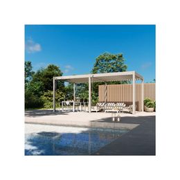 Weide Classic Pergola Aluminium freistehend 3 x 6 M Lamellendach Ivory Sand?
