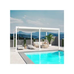 Weide Deluxe Pergola Voll Aluminium freistehend 3,6 x 5,3 M Lamellendach wei&szlig;?