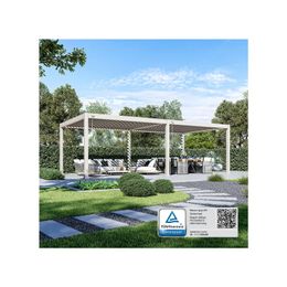 Weide Deluxe Plus Pergola Voll Aluminium freistehend 4 x 8 M Lamellendach Ivory Sand?