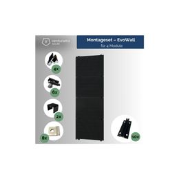 venturama Solar EvoWall Wandmontage Komplettset BlackLine - F&uuml;r 4 PV-Module