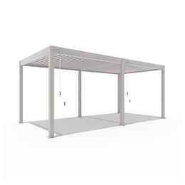 Weide Deluxe Pergola Voll Aluminium freistehend 3 x 6 M Lamellendach Ivory Sand?