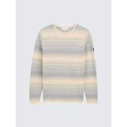 Tom Tailor Herren Strickpullover im Streifenmuster, wei&szlig;, Gestreift, Gr. XXL