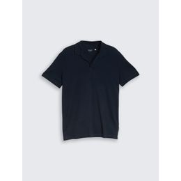 Tom Tailor Herren Resort Poloshirt aus Piqu&eacute;, blau, Uni, Gr. XXL