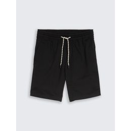Tom Tailor Denim Herren TTREGULAR Shorts aus Baumwolle, schwarz, Uni, Gr. XL