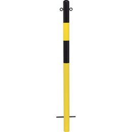 Moravia Sperrpfosten Morion, zum Einbetonieren, &Oslash; 60 mm, schwarz-gelb lackiert, 2 &Ouml;sen