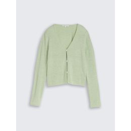 Tom Tailor Denim Damen Cardigan mit V-Ausschnitt, gr&uuml;n, Uni, Gr. M