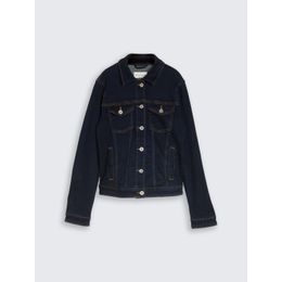 Tom Tailor Damen Jeansjacke mit Eingriffstaschen, blau, Uni, Gr. XXL