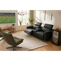 2-Sitzer OTTO HOME "LUND, Kinosofa, Relaxfunktion, TV-Sessel, manuell/elektrisch (USB-A)", schwarz, B:195cm H:97cm T:99cm, Kunstleder 100% Polyurethan, Sofas, Kopfteilverstellung, Getr&auml;nkachhalter, u. Staufach