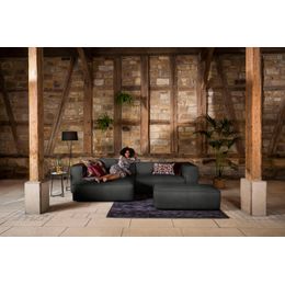 Ecksofa W.Schillig "around-the-block Mega-Sofa & Hocker, viel Platz, Breite 300cm, L-Form", grau (anthrazit z69), B:300cm H:66cm T:164cm, Longlife Xtra-Leder Z69: Das feinnarbige, gedeckte Softleder Z69 besticht durch seine au&szlig;ergew&ouml;hnliche Weichheit im trendigen &raquo;Vintage-Look&laquo;, Hautst&auml;rke 0, 9 - 1, 1 mm;Longlife fabric Flachgewebe T88 (100% Polyester), Sofas, Ecksofa, inklusive Hocker, mit elegan